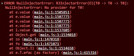 Angular Unknown Nullinjector Error After Upgrade From 10 To 13 Stack Overflow
