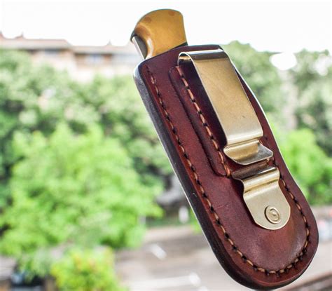 Belt Clip Leather Sheath For Buck 110 Folding Hunter Folding Knife