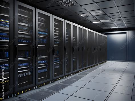 Servers Racks Walkthrough In Modern Data Center Cloud Computing
