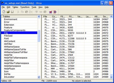 Viewing Patches In Orca Visual Studio Setup