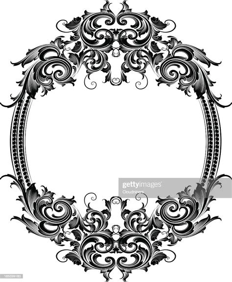 Scrolling Oval Frame High Res Vector Graphic Getty Images Tatoo Art Borders And Frames Oval