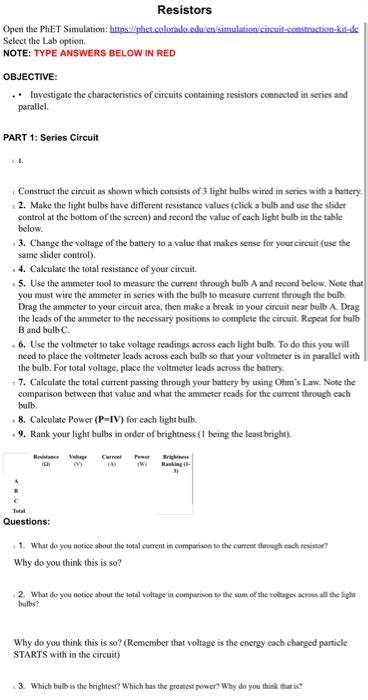 This Is A Simulation Lab For Physics Please Chegg Com