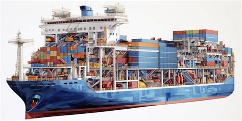 Premium Ai Image A Simplified Depiction Of A Container Ship Showcasing Its Essential Features