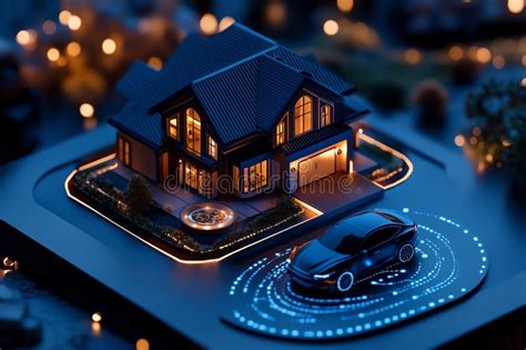 A Laser Based Detection System Creating An Invisible Barrier Around A Home Stock Illustration