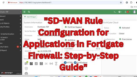 Fortigate Firewall Sd Wan Rule Configuration For Application Traffic