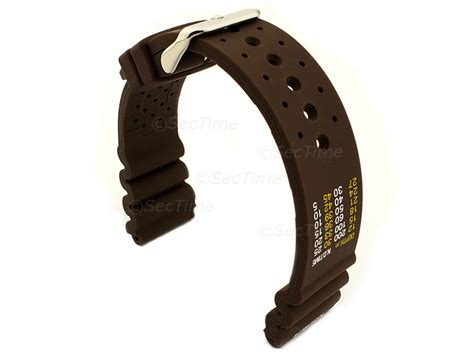 Silicone Watch Strap Pro Brown 20mm 02sp20ba08