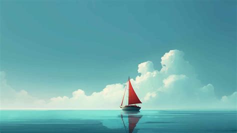 极简主义帆船海景桌面壁纸 极简壁纸 极简主义帆船海景桌面壁纸 极简壁纸