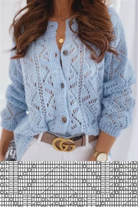 Кофта спицами на пуговицах схема вязания Модели вязаных свитеров Связанные крючком топы