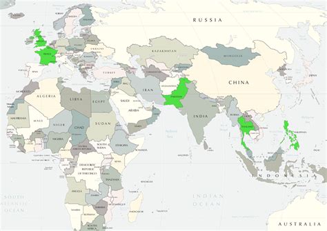 Seato Countries Printable Map