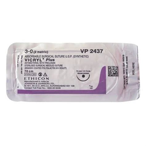 Ethicon Vicryl Plus Vp2347 Absorbable Surgical Suture Barbed Sutures