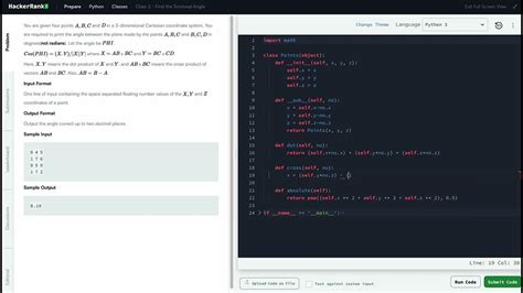 Hackerrank Python Solution 2 Classes Python Find The Torsional