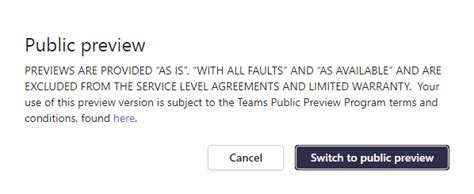 Enable Public Preview In Microsoft Teams