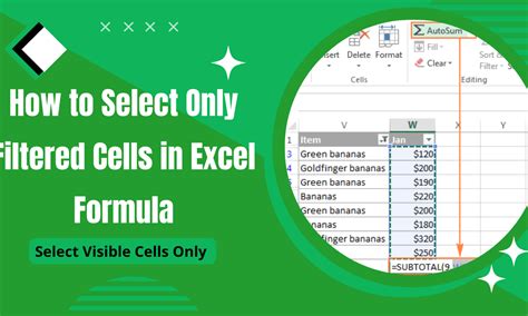 How To Select Only Filtered Cells In Excel Formula Select Visible Cells Only Earn And Excel