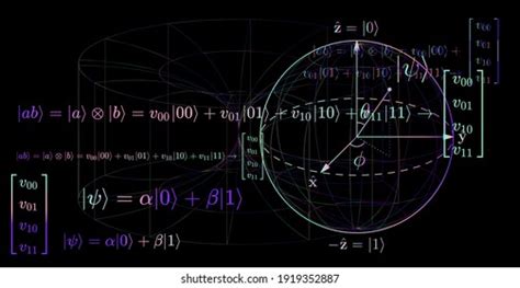 Quantum Qubit Scheme Sciencific Vector Illustration Stock Vector
