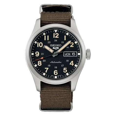 Seiko 5 Sport Srpj85 Mens Olive Green Nylon Automatic Watch The