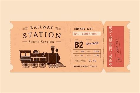 Free Vector | Flat design train ticket template