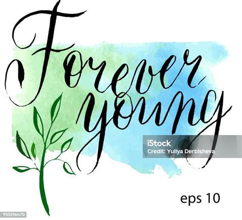 영원히 영 벡터에서 서 예 그림 엽서나 포스터 그래픽 디자인 글자 요소입니다 손 서 예 스타일 엽서에 작성 됩니다 개념에 대한 스톡 벡터 아트 및 기타 이미지 Istock