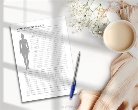 Measurement Tracker Template Women Men Fitness Goal Tracker Etsy