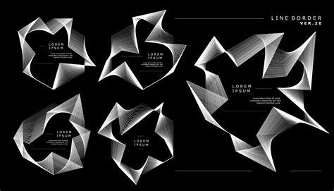 Rounded Lines Wave Abstract Border Design Template Line Circle