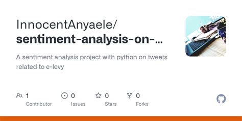 Github Innocentanyaele Sentiment Analysis On Elevy Tweets A Sentiment Analysis Project With