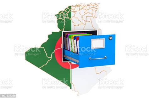 알제리 국가 데이터베이스 개념 3d 렌더링에 고립 된 흰색 배경 3차원 형태에 대한 스톡 사진 및 기타 이미지 3차원 형태 개념 개념과 주제 Istock
