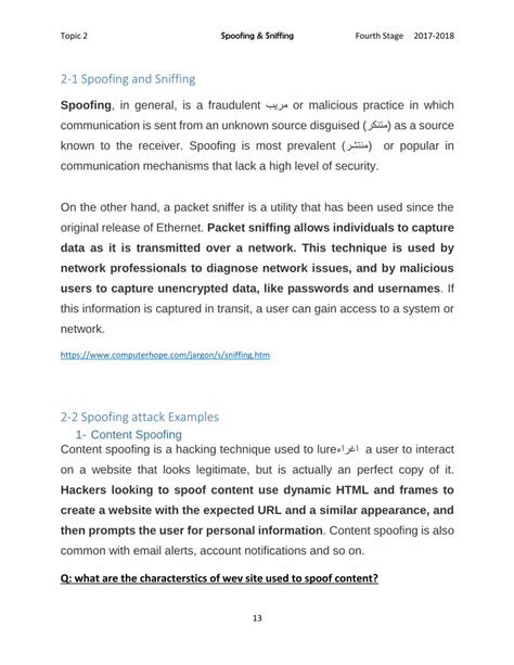 PDF Spoofing And Sniffing Uomustansiriyah Edu Iq E Mail Spoofing Occurs When