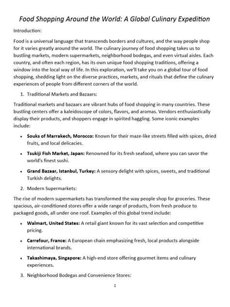 12 Food Shopping Around The World A Global Culinary Expedition Ss