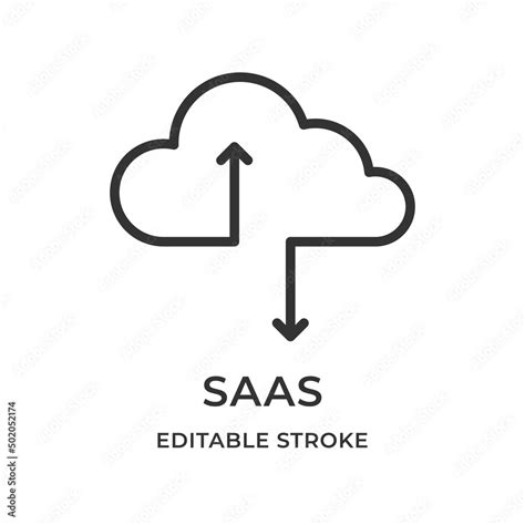 Saas Software As A Service Cloud Computing Model Remote Use Vector Illustration Editable