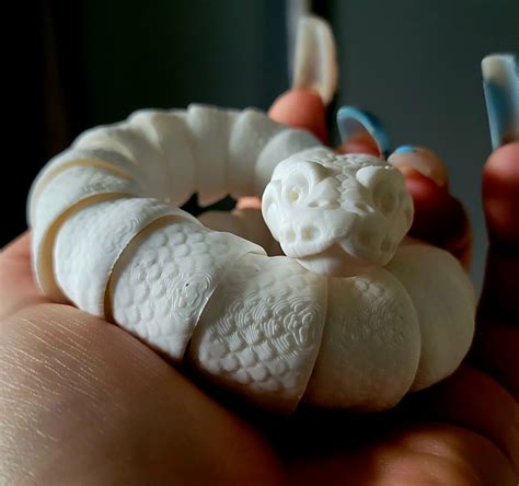 3d Printable Ball Python Snake Articulated Toy Print In Place Body Snap Fit Head Cute Flexi