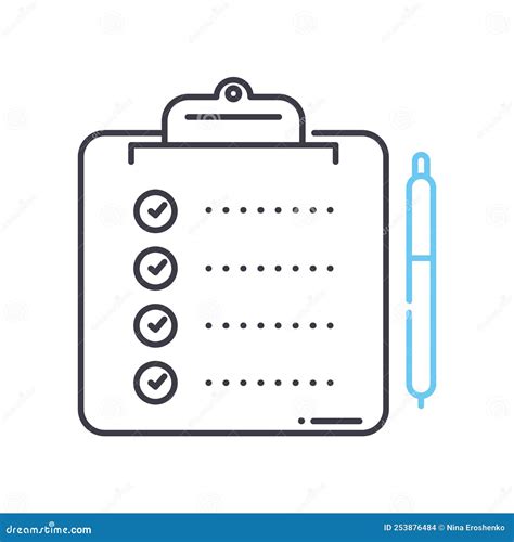 Task Planning Line Icon Outline Symbol Vector Illustration Concept Sign Stock Vector