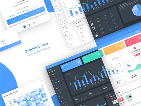 gradient able angular 8 admin template by codedthemes on dribbble