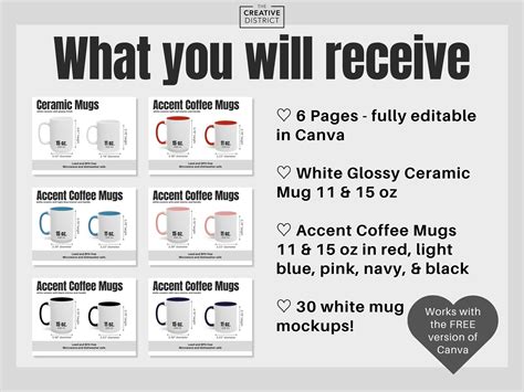 Mug Size Chart For Pod Sellers Mug Color Guide For Accent And Sublimation Mugs Printable Mug