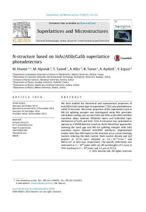 Pdf N Structure Based On Inasalsbgasb Superlattice Photodetectors