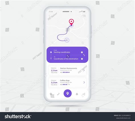 Map Gps Navigation App Ux Ui Stock Vector Royalty Free Shutterstock
