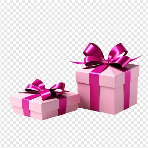 Подарочная коробка с лентой 3d Render Png изолирована на прозрачном фоне премиум Psd Премиум