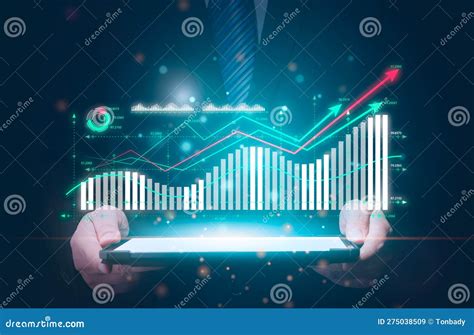 Business Analysis Chart Of Profit Data Icon Technology Showing On Screen Stock Image Image Of