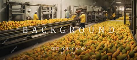 Premium Psd The Activity Of Sorting Mangoes In A Factory Using Machines
