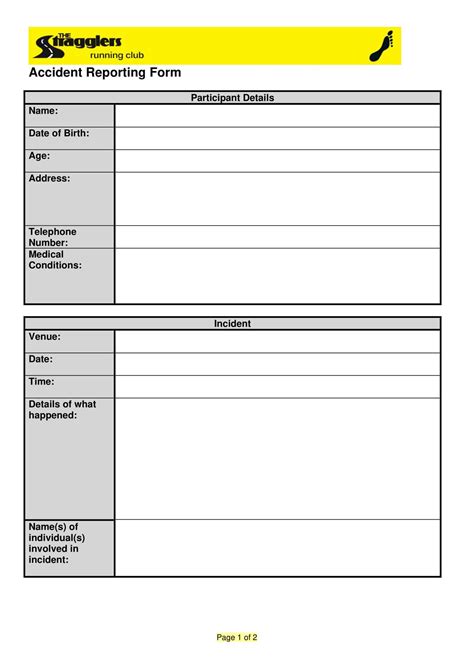 Free Printable Accident Report Form Templates Pdf Word Excel