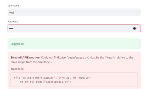 Page Switching On Login Using Streamlit Streamlit