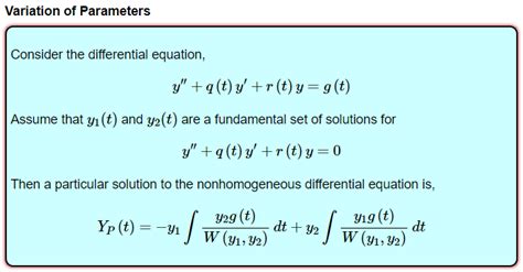 Calculus And Analysis How To Develop A Particular Solution For Inhomogeneous Ode Using An