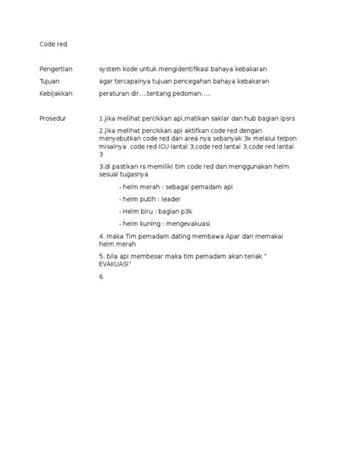 Code Red Sop Pdf