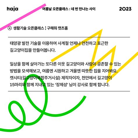 생활기술 오픈클래스 구해줘 캣츠홈 요즘것들