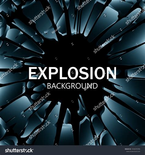 Shards Broken Glass Abstract Explosion Vector Stock Vector Royalty