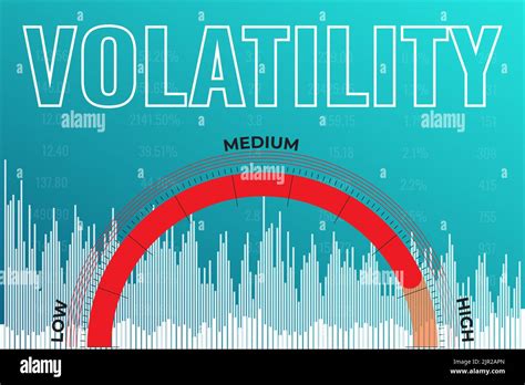 Volatility Vix Index Graph On Blue Finance Background With Indicator Stock Vector Image And Art