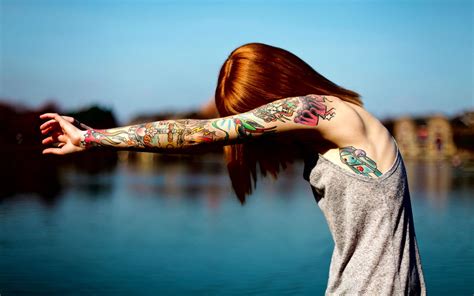 Redhead Women Tattoo 1920x1200 Wallpaper Wallhavencc