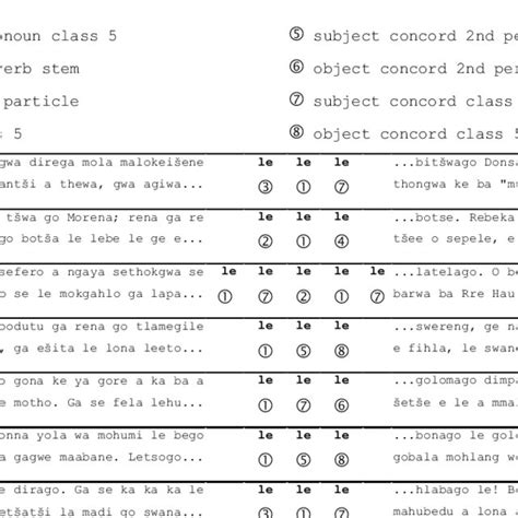 morpho syntactic analysis of up to five le s in a row in sepedi