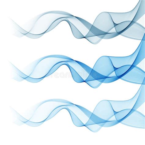 Abstract Smooth Color Wave Vector Set On Transparent Background Curve