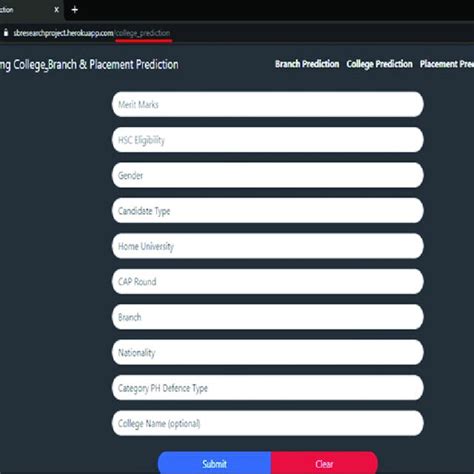College Prediction Web Module Download Scientific Diagram