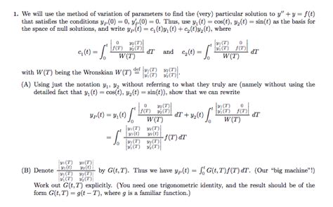 1 we wil use the method of variation of parameters