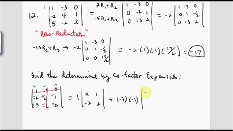 2 3 Determinants By Row Reduction And Cramers Rule Part 1 Youtube